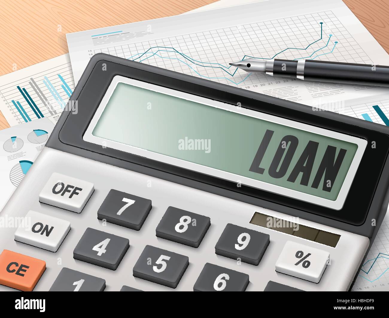 Loan agreement money calculator Stock Vector Images - Alamy