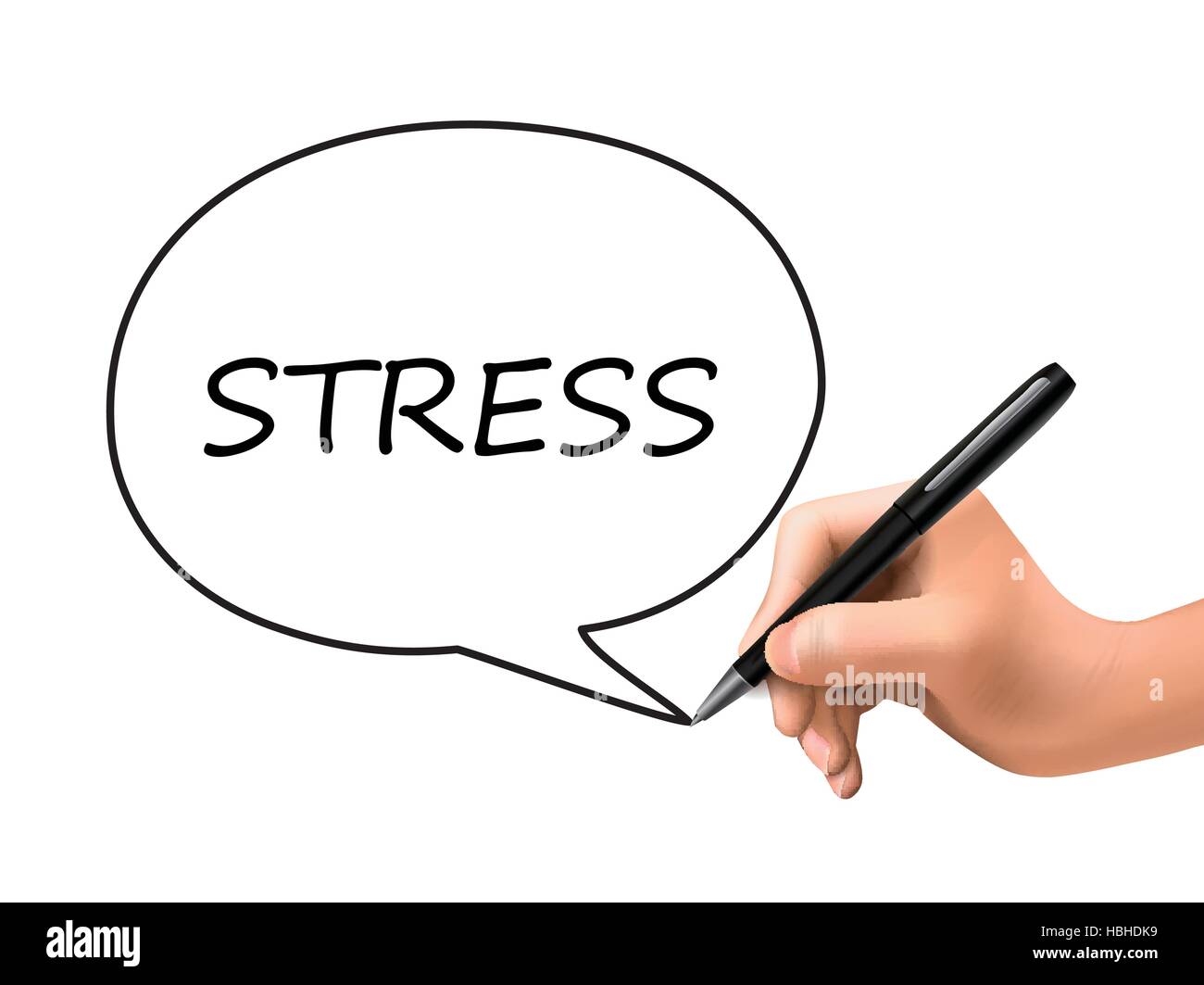 stress word in speech bubble written by 3d hand Stock Vector Image ...