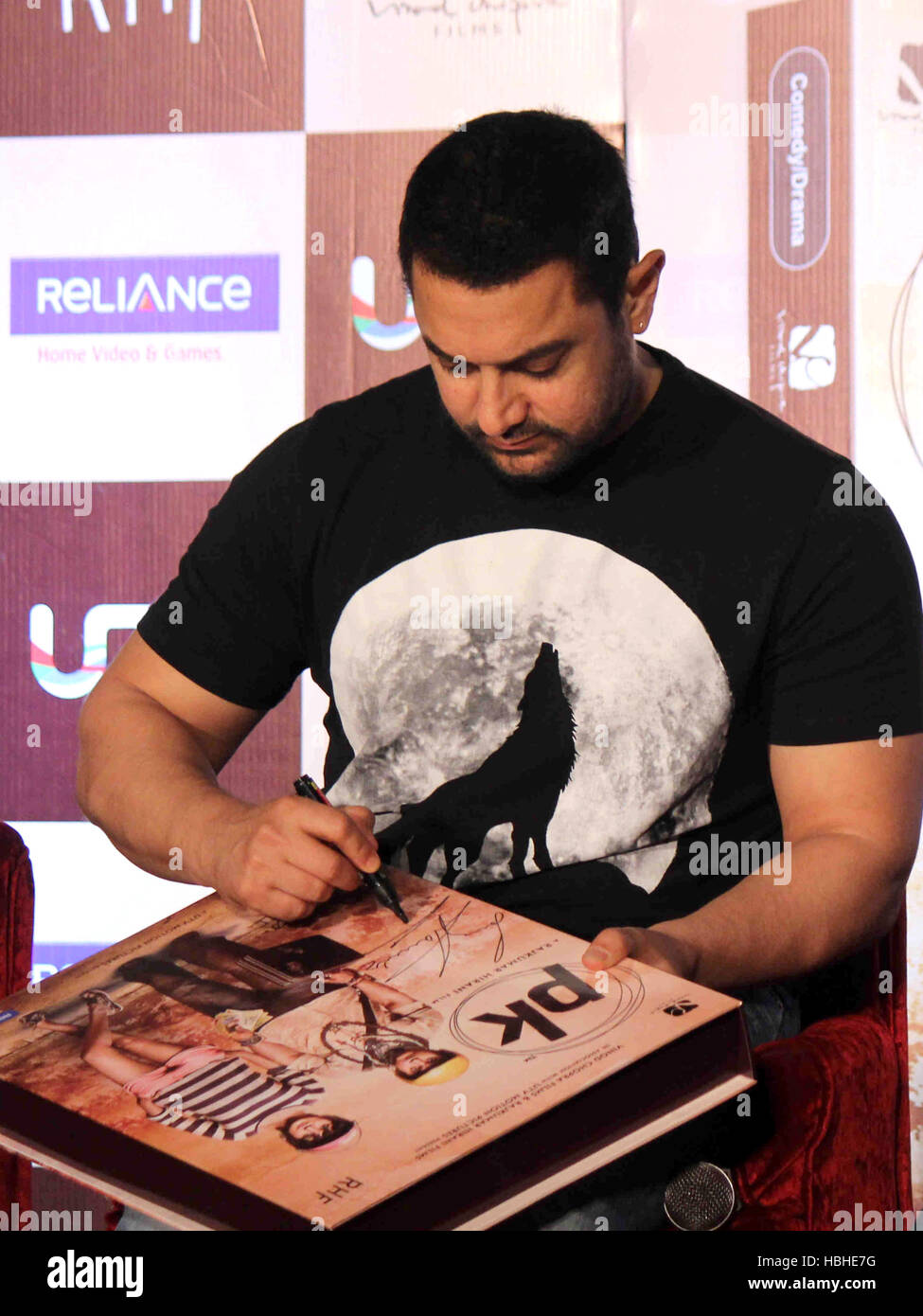 Bollywood actor Aamir Khan during the DVD launch of film PK in Mumbai ...