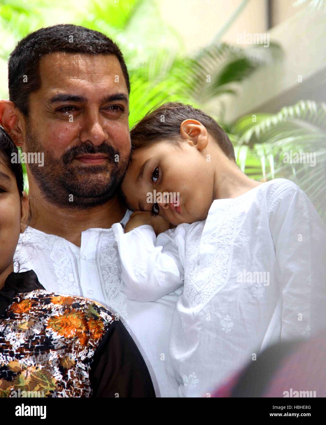 Bollywood actor Aamir Khan along with his son Azad Rao Khan they arrive ...
