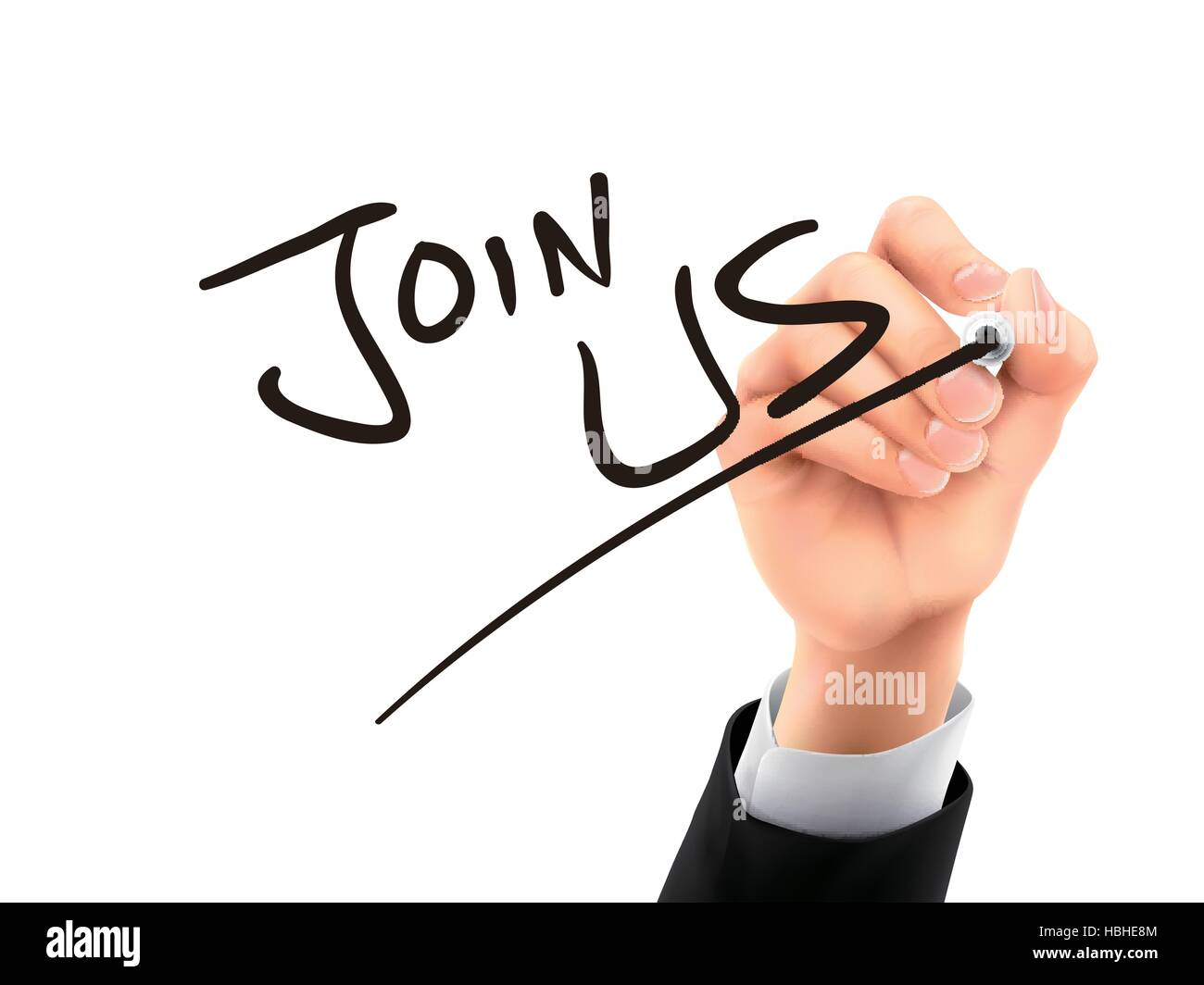 join us words written by hand on a transparent board Stock Vector Image ...