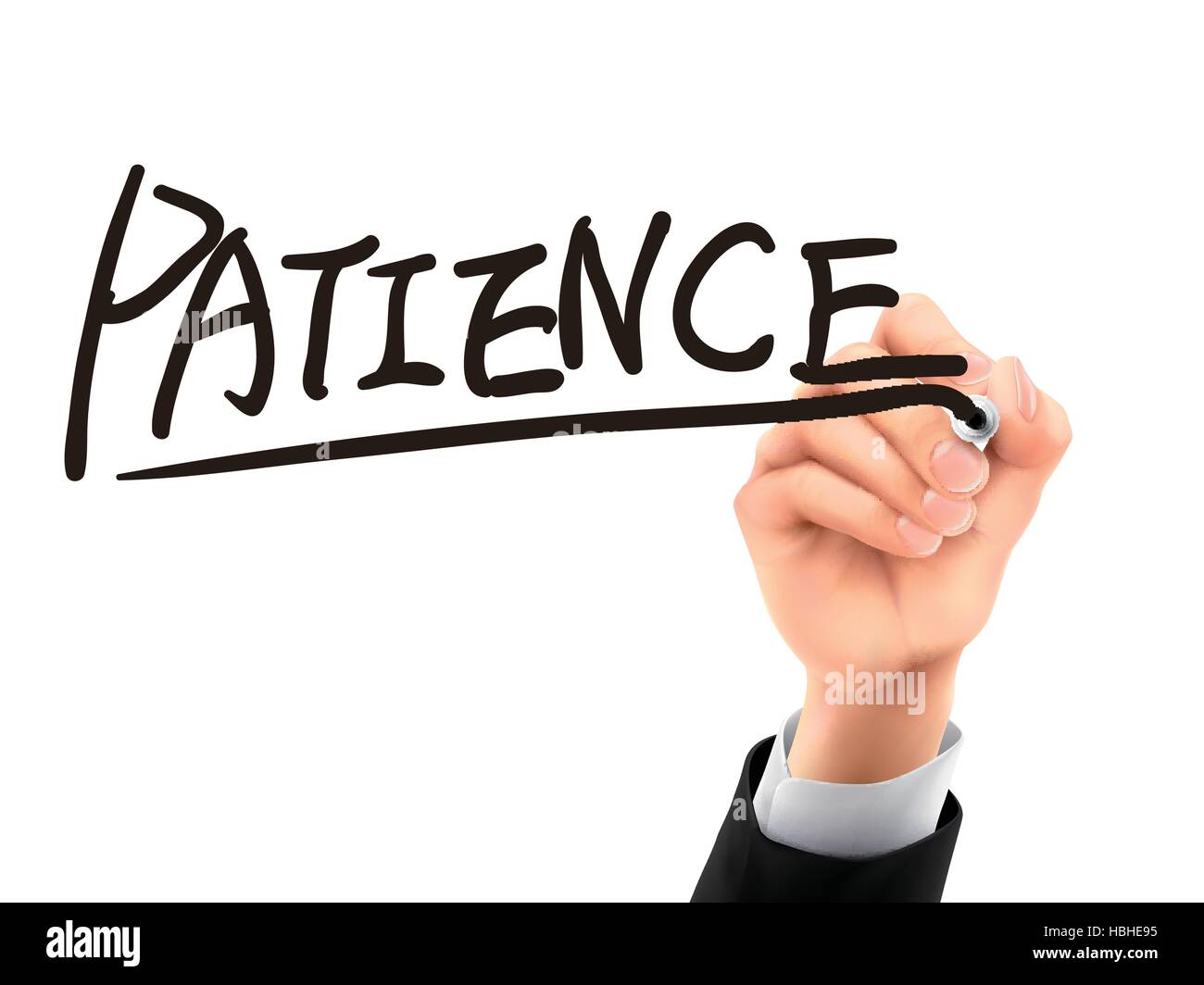 patience word written by hand on a transparent board Stock Vector Image ...