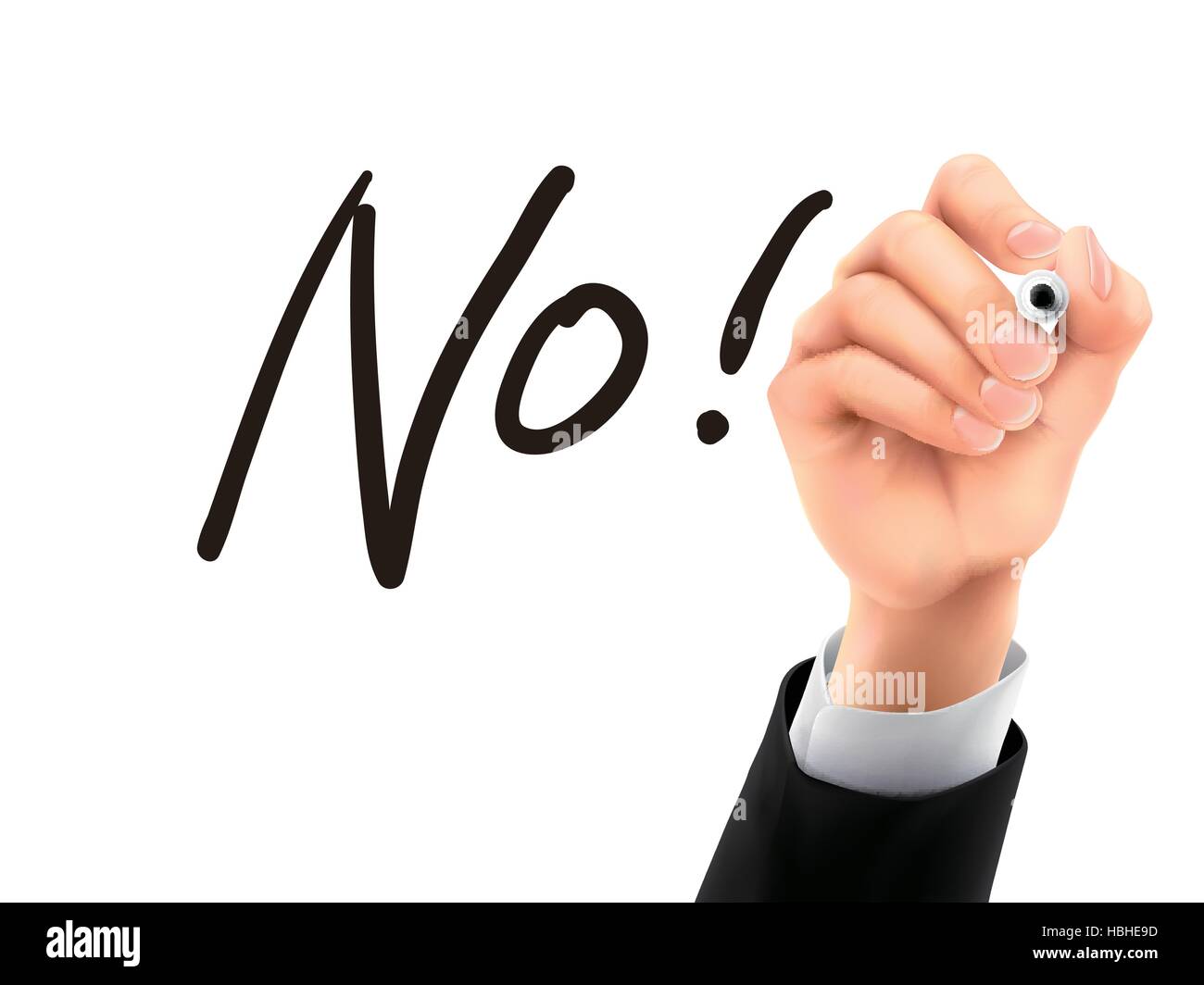 Hand no sign word Stock Vector Images - Alamy