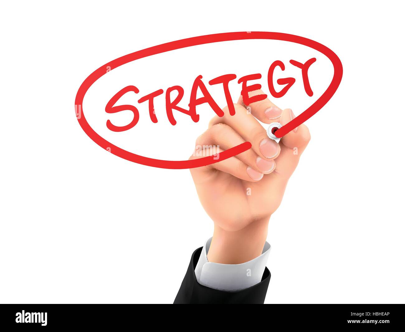 strategy word written by hand on a transparent board Stock Vector Image ...