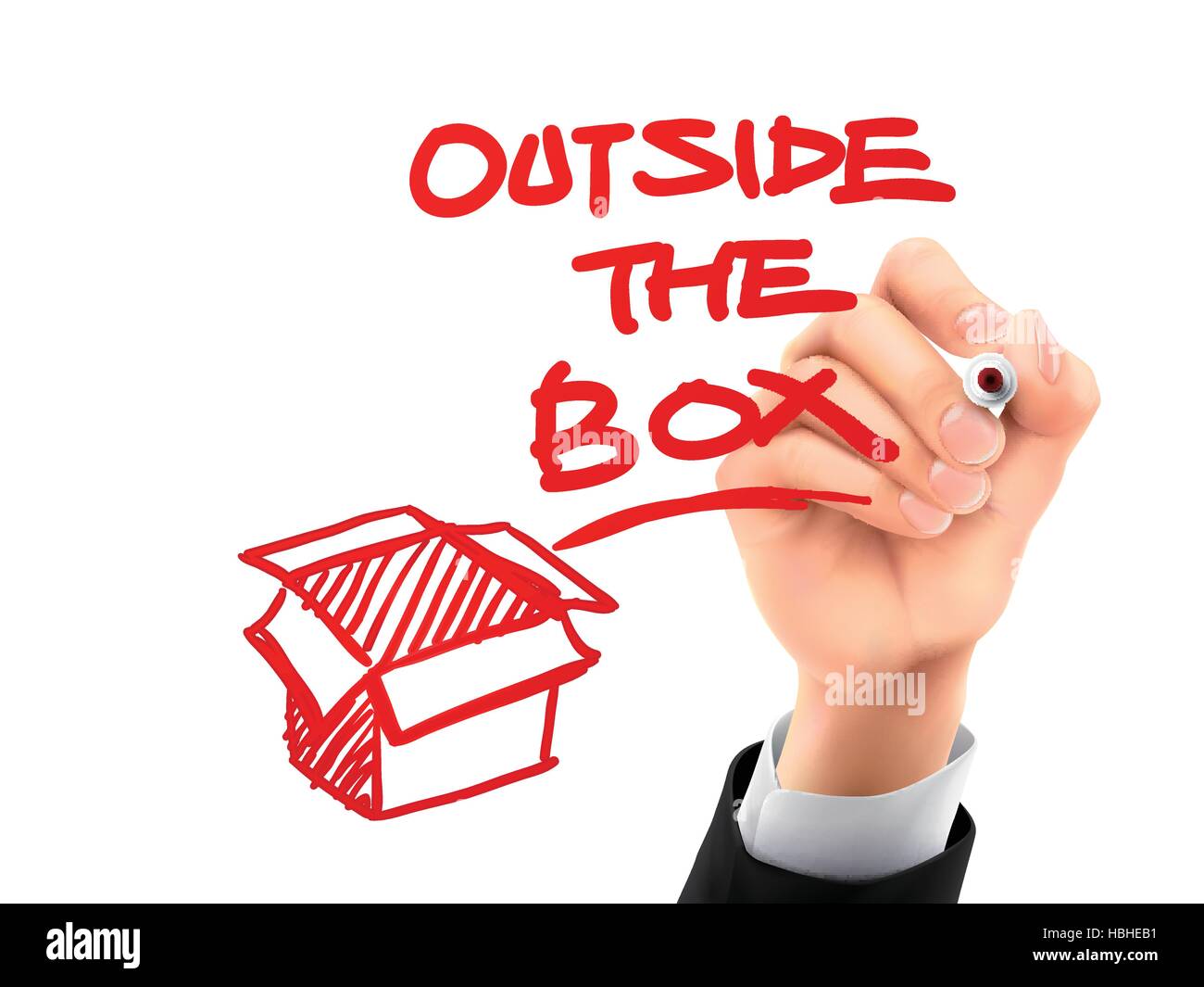 Businessman think outside the box Stock Vector Images - Alamy