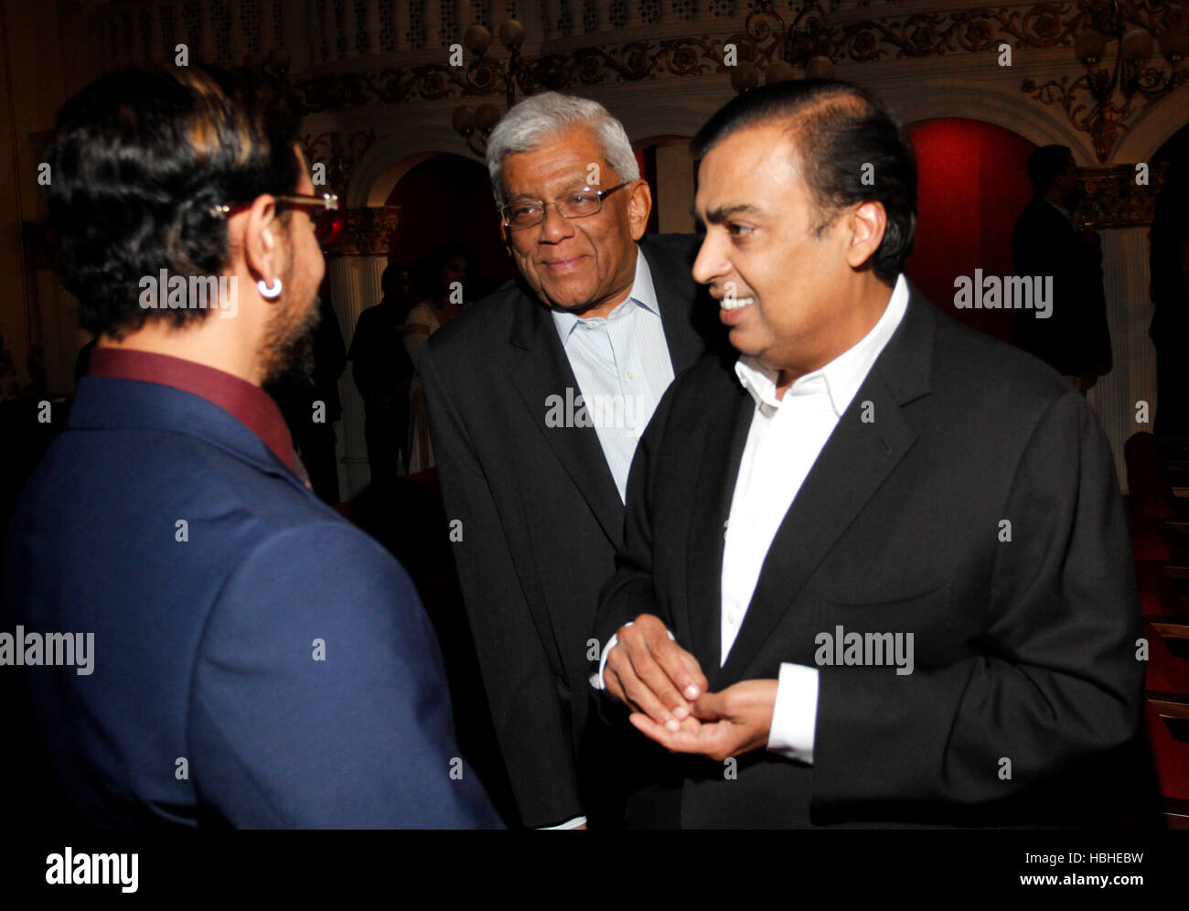 Bollywood actor Aamir Khan Deepak Parekh Mukesh Ambani during opening ...