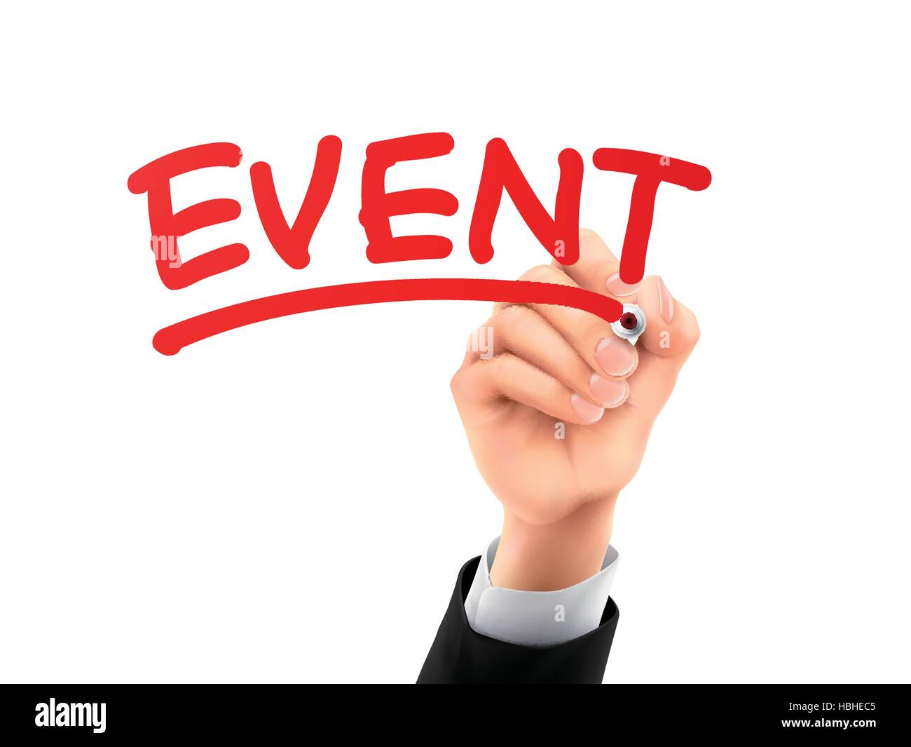 event word written by hand on a transparent board Stock Vector Image ...