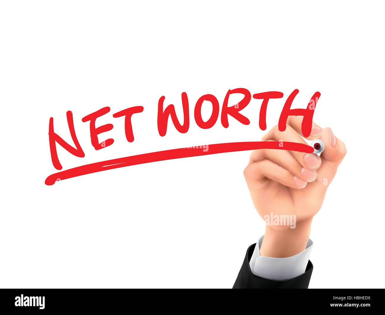 net worth words written by hand on a transparent board Stock Vector ...