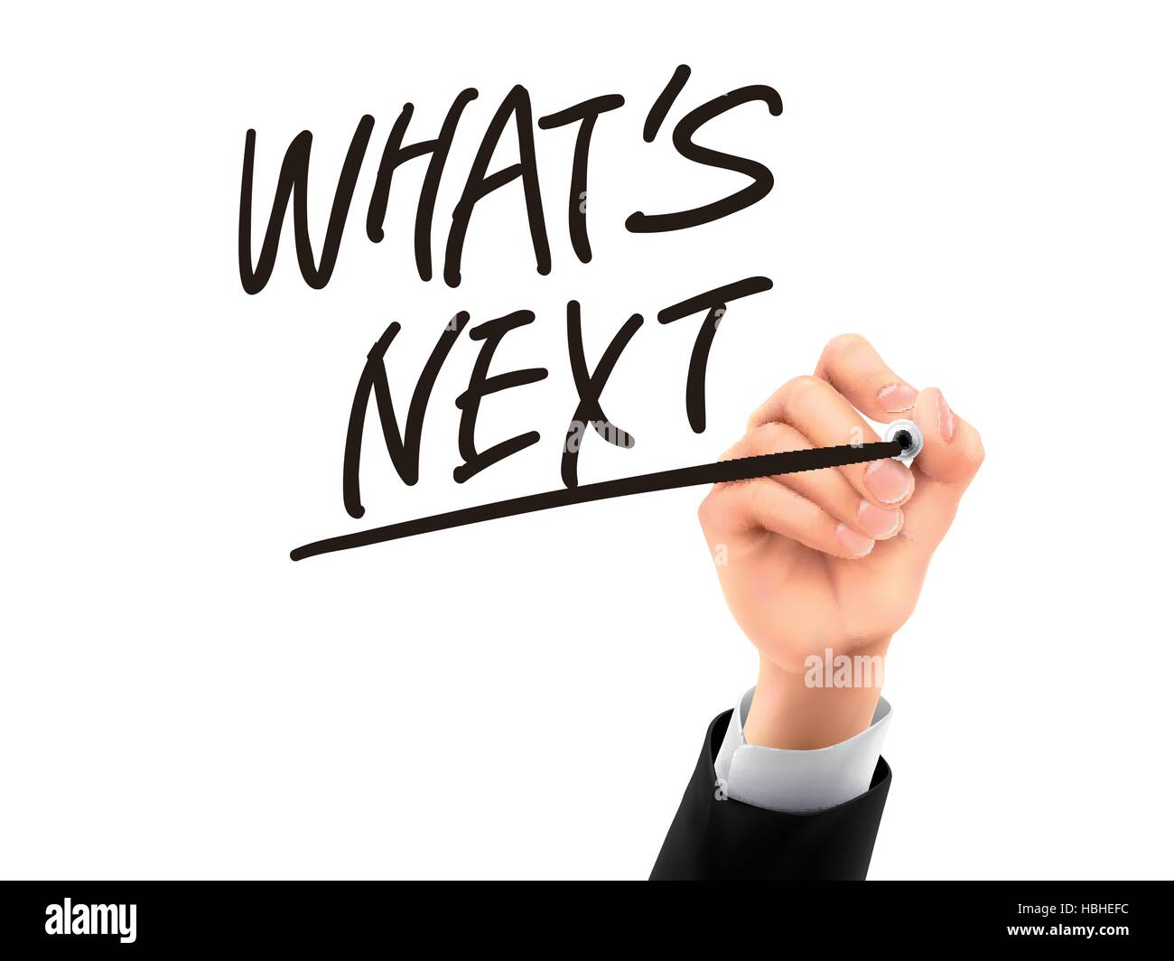 what is next words written by hand on a transparent board Stock Vector ...