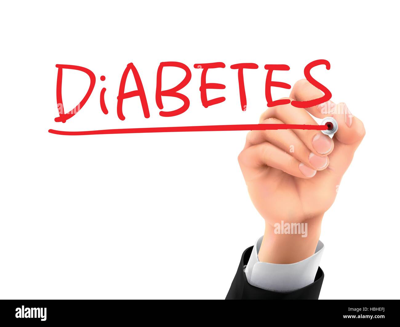 diabetes word written by hand on a transparent board Stock Vector Image ...