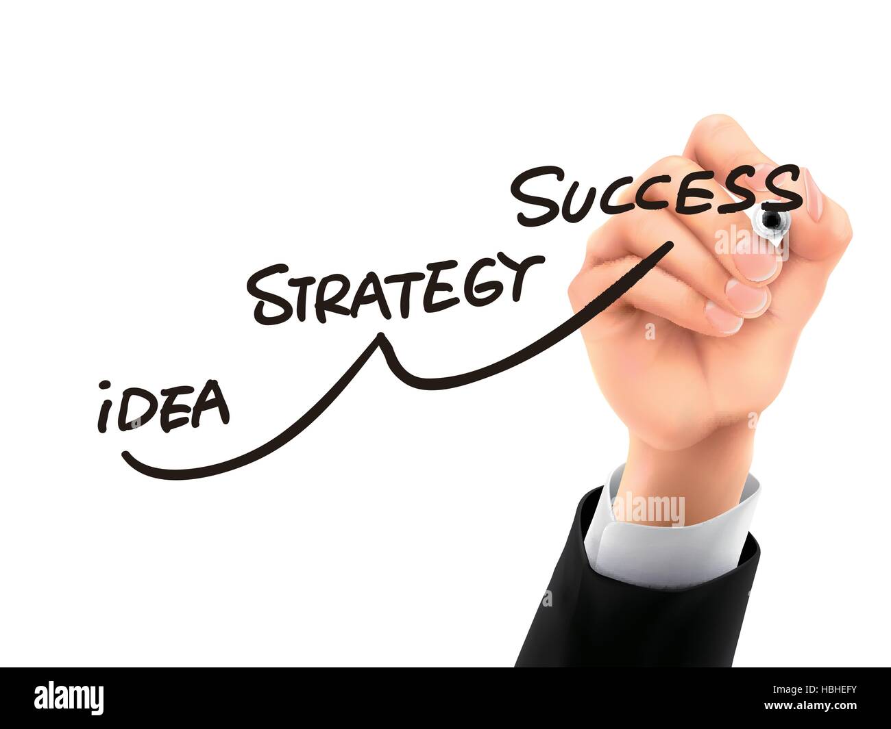 success strategy drawn by hand on a transparent board Stock Vector ...