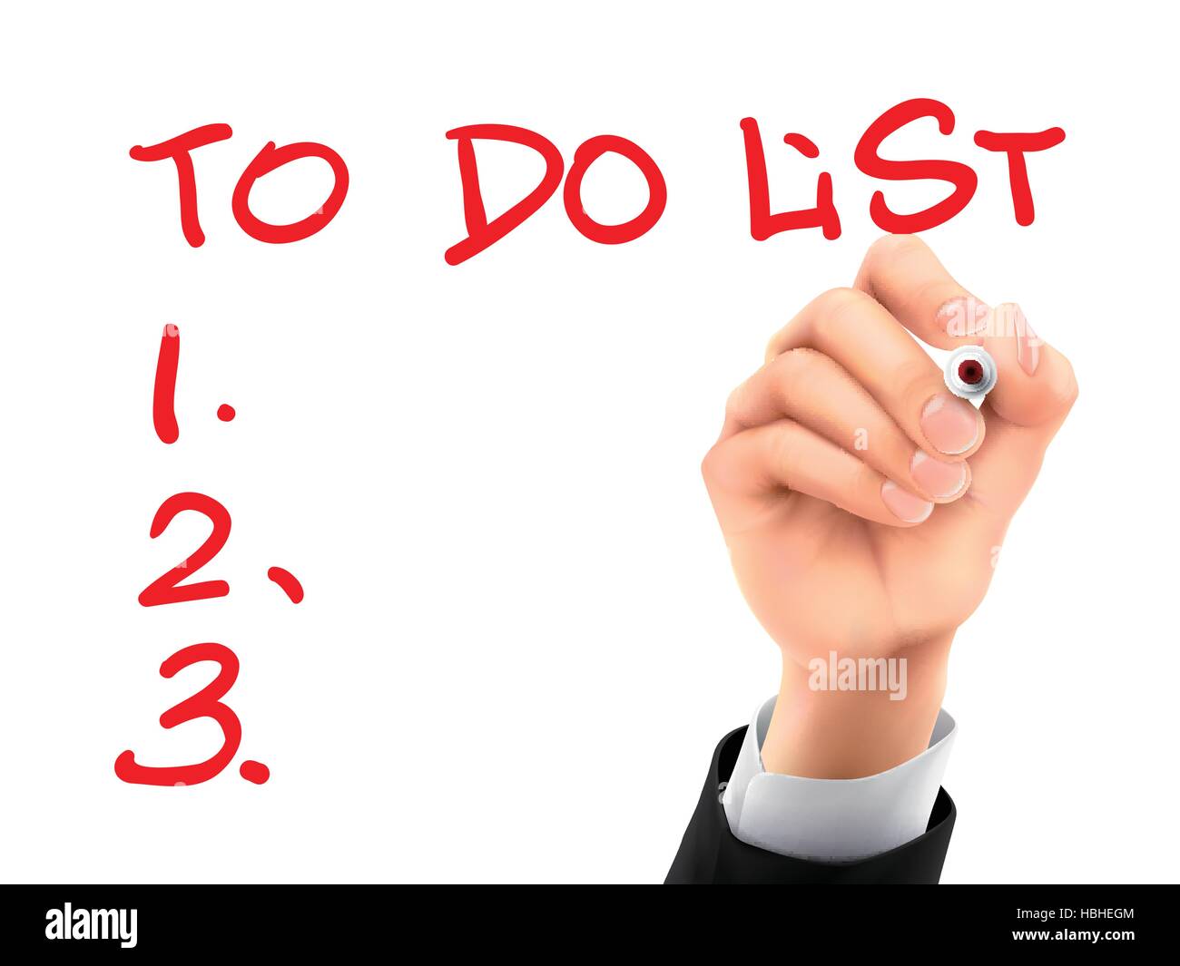 to do list words written by hand on a transparent board Stock Vector ...