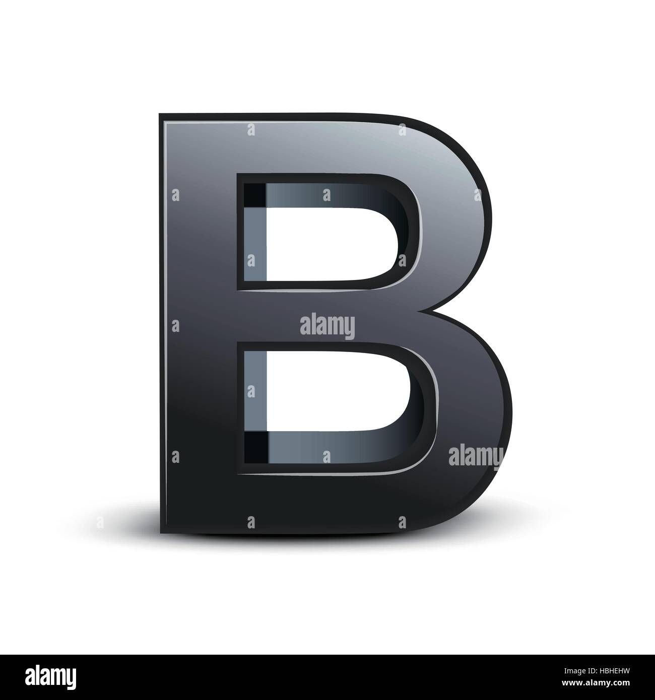 3d black letter B isolated on white background Stock Vector Image & Art ...