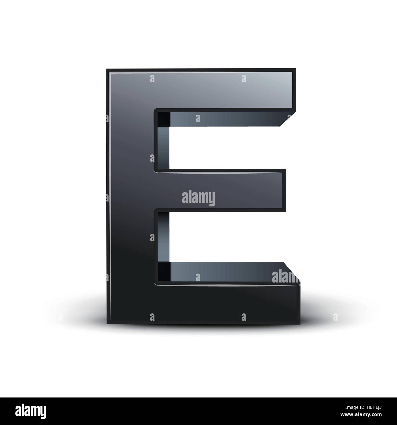 3d black letter E isolated on white background Stock Vector Image & Art ...