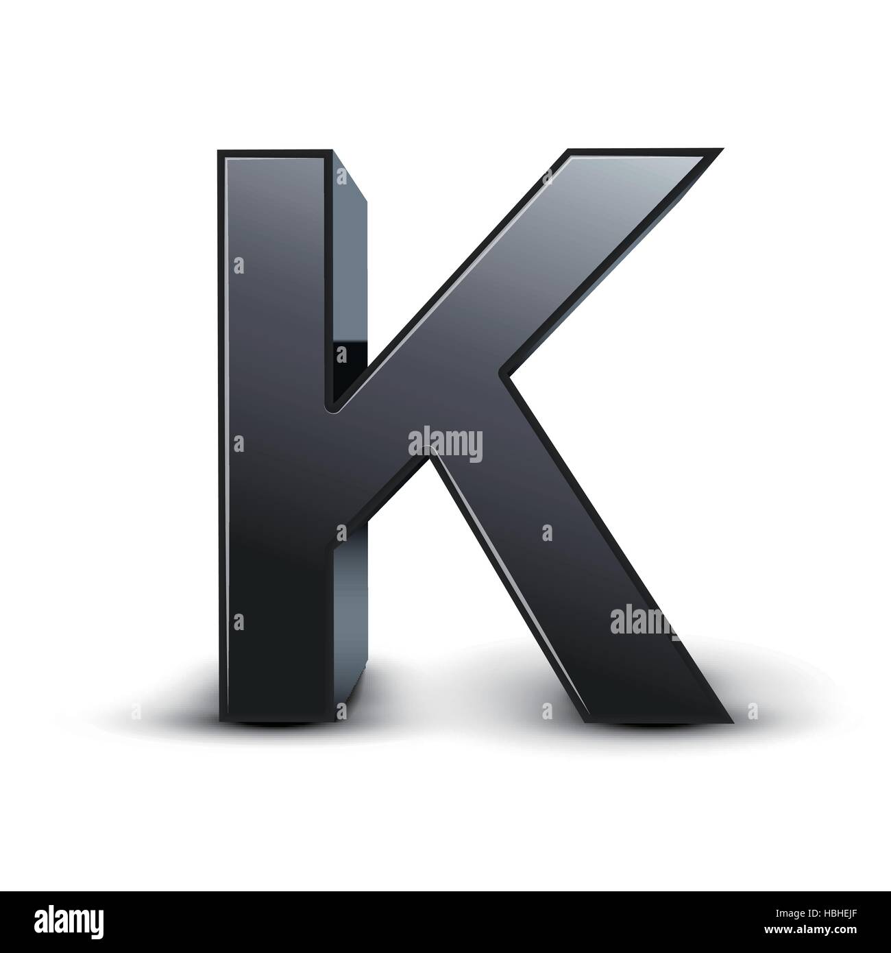 3d black letter K isolated on white background Stock Vector Image & Art ...