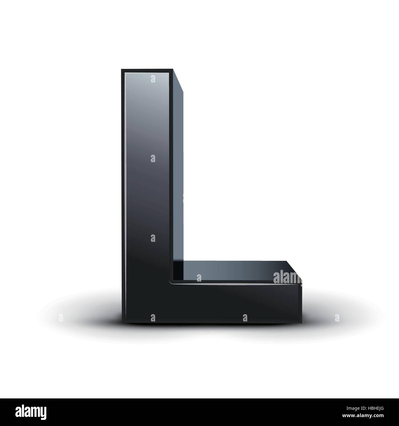 3d black letter L isolated on white background Stock Vector Image & Art ...