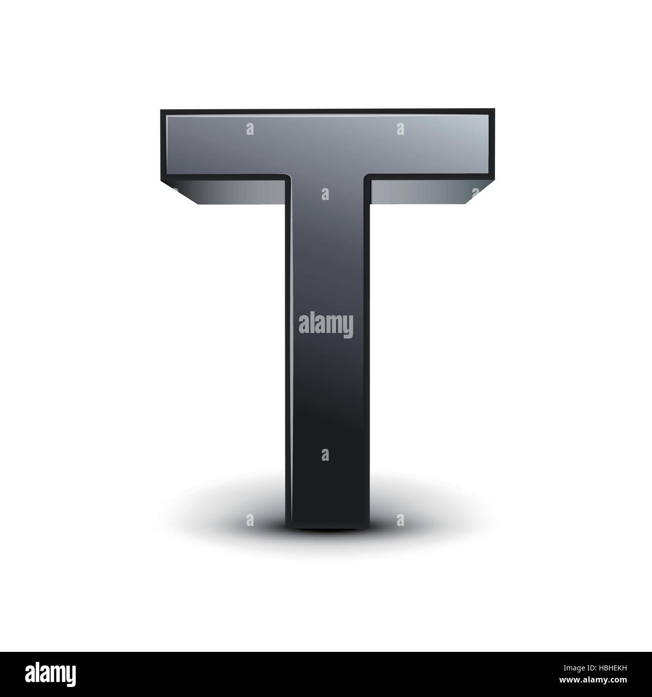 3d black letter T isolated on white background Stock Vector Image & Art ...
