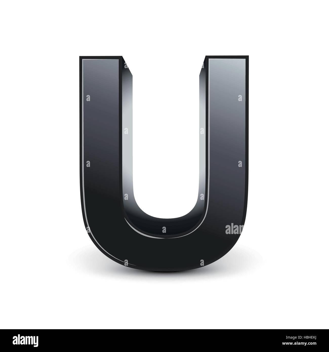 3d black letter U isolated on white background Stock Vector Image & Art ...