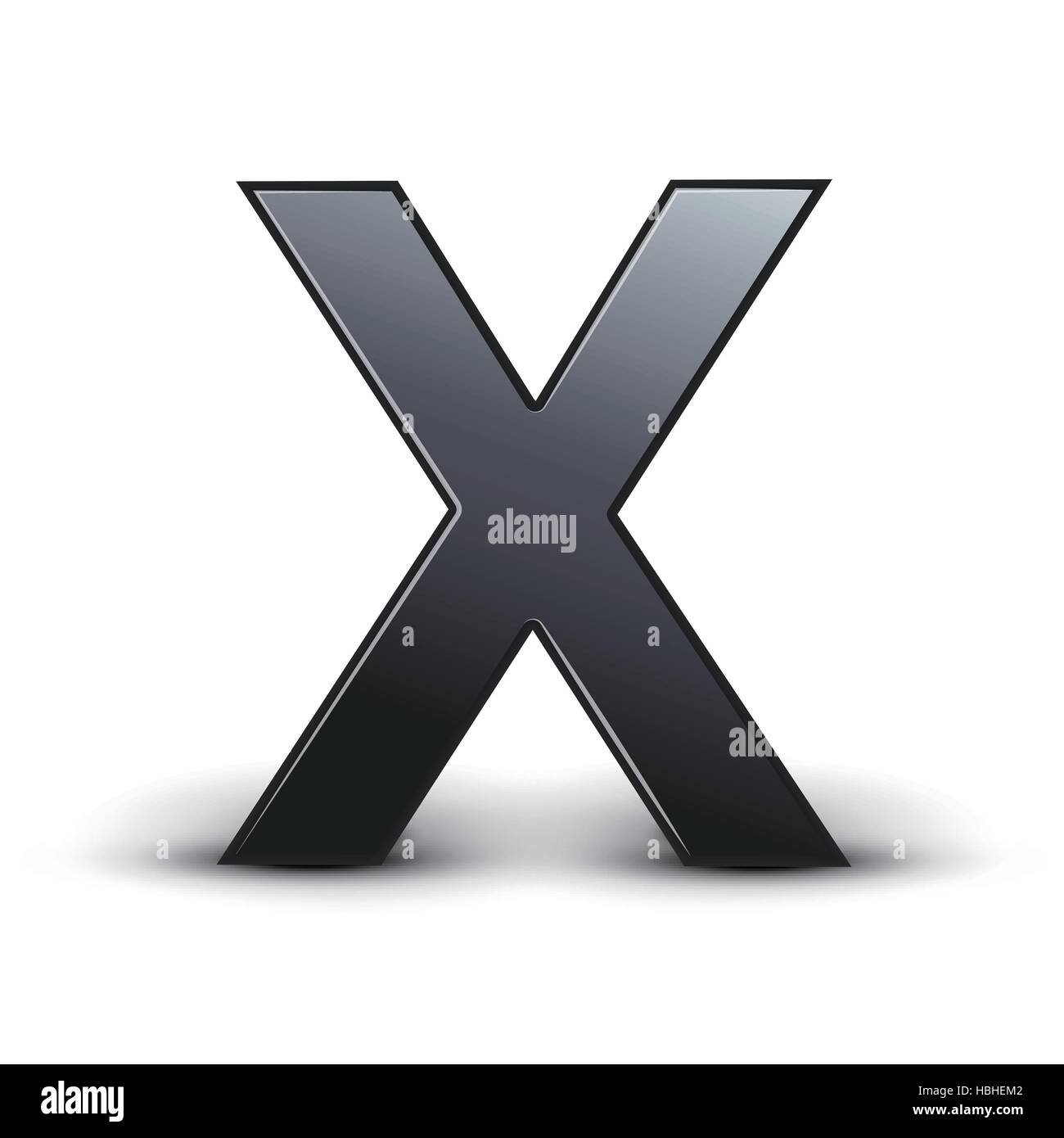 3d black letter X isolated on white background Stock Vector Image & Art ...