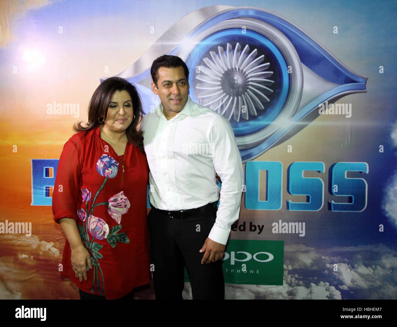 Bollywood actors Salman Khan and filmmaker Farah Khan on the sets Big ...