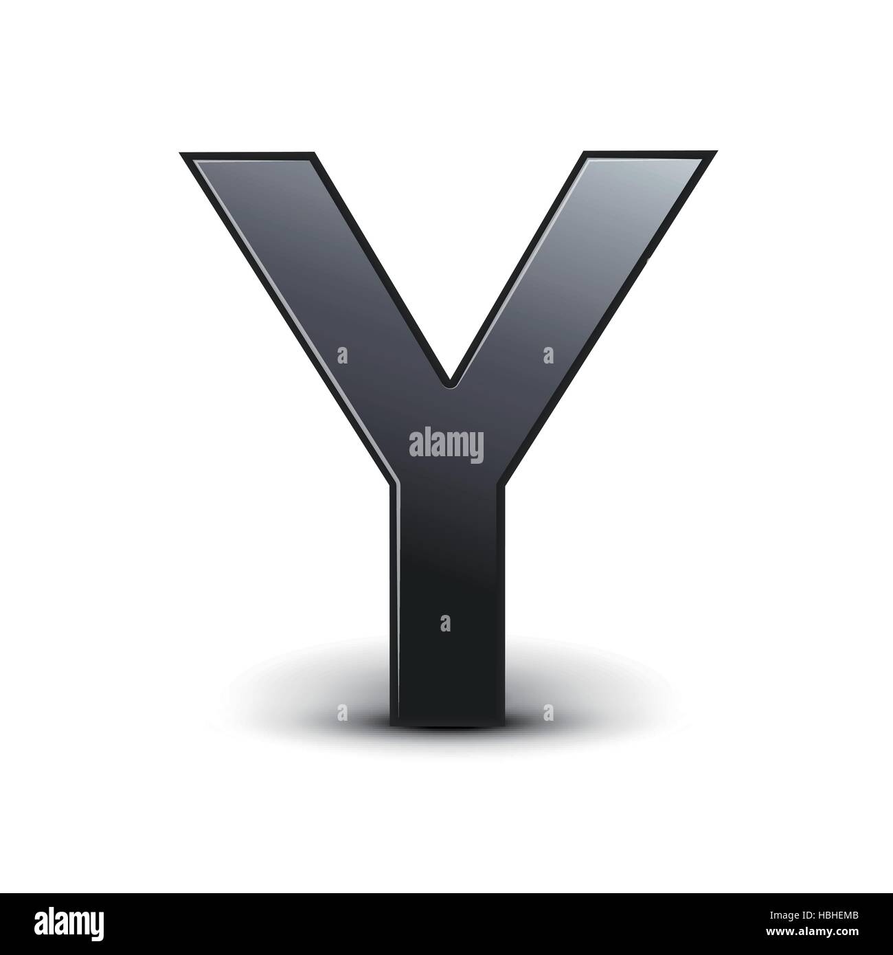 3d black letter Y isolated on white background Stock Vector Image & Art ...