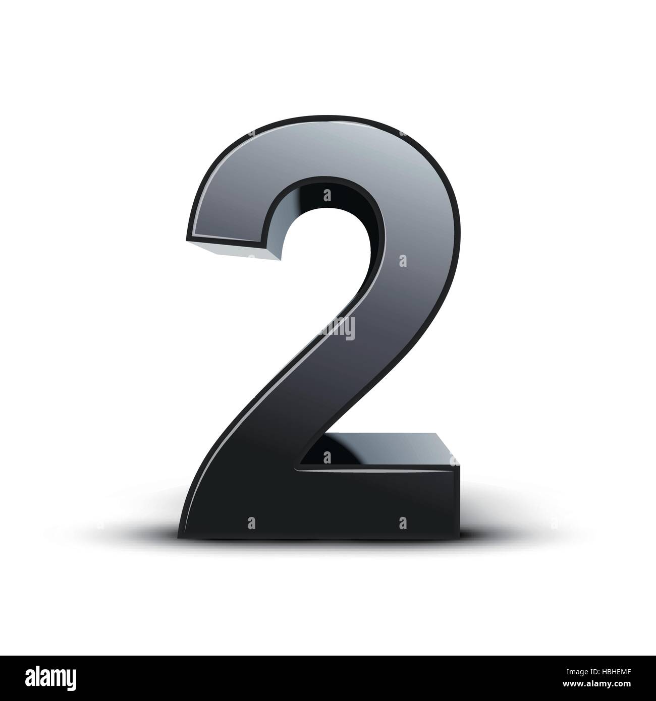 Number 2 black on white background Stock Vector Images - Alamy