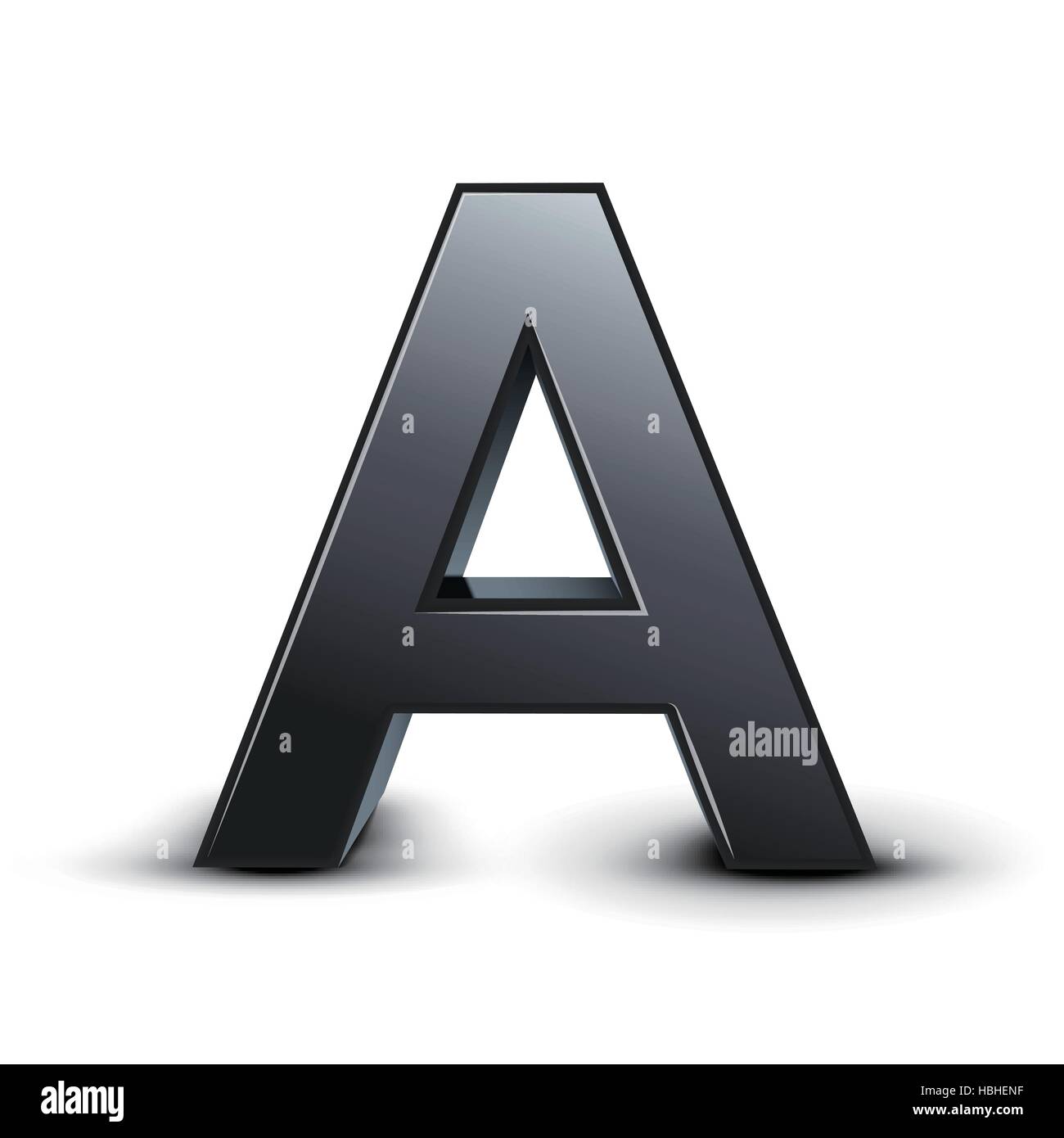 3d black letter A isolated on white background Stock Vector Image & Art ...
