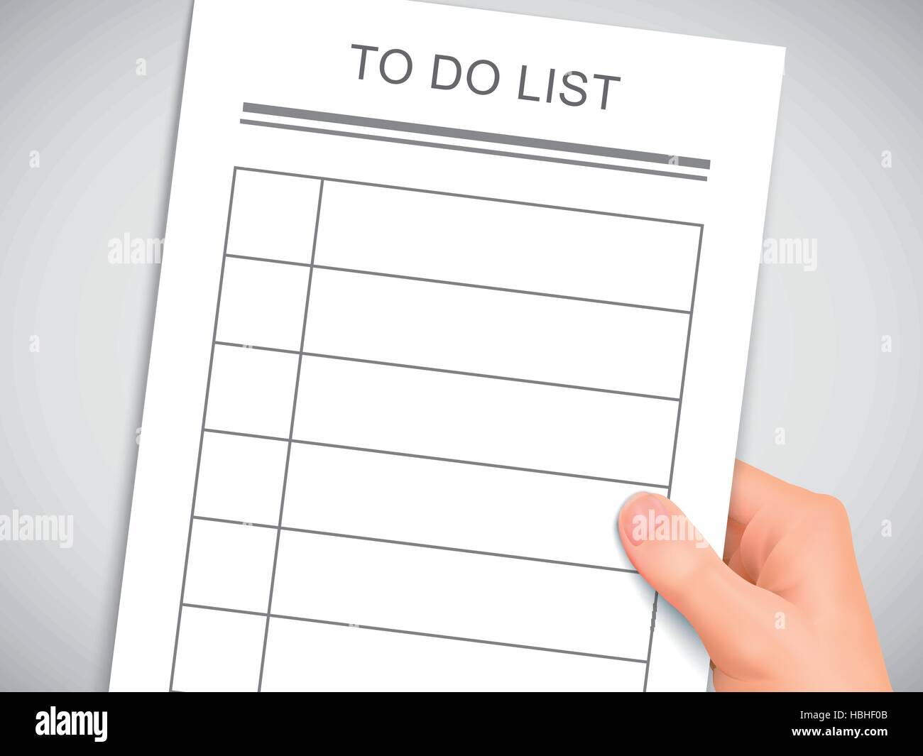 business concept: 3d hand holding to do list over grey background Stock ...