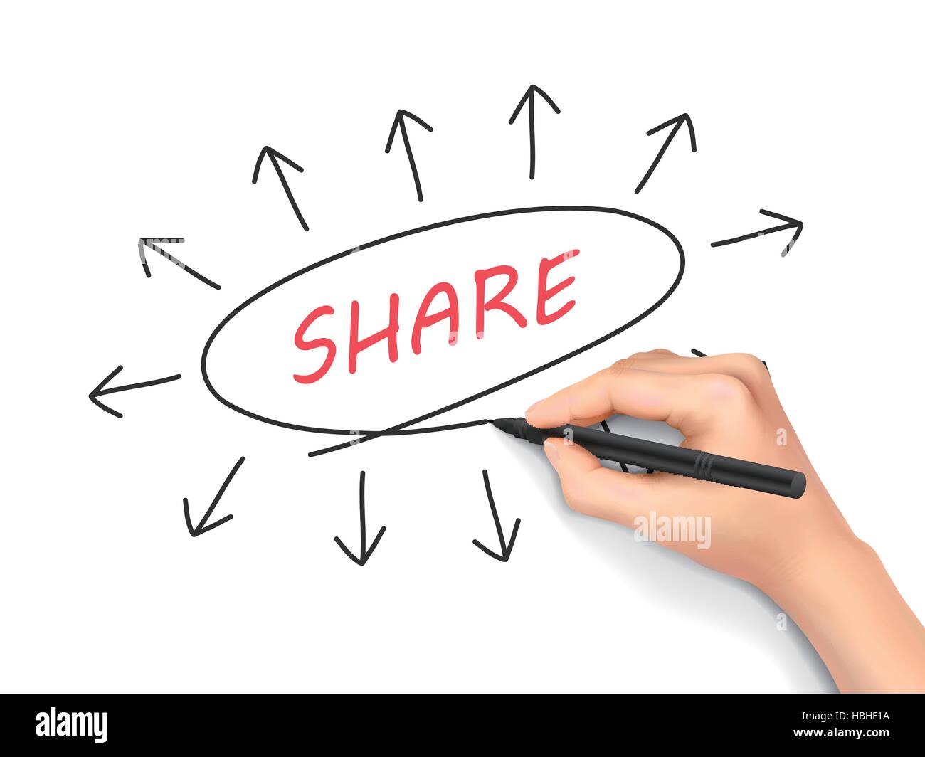 share word written by hand on white background Stock Vector Image & Art ...