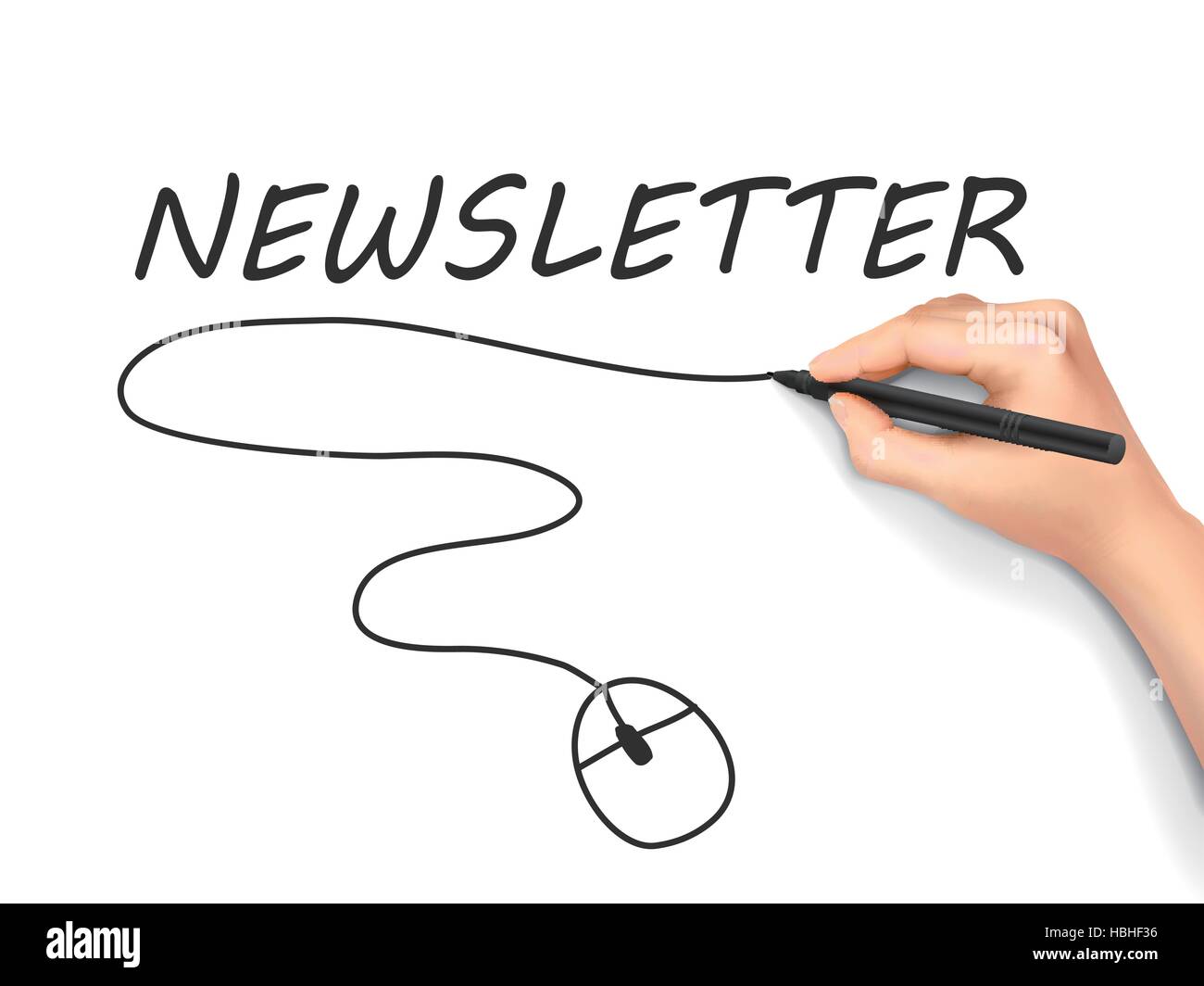 newsletter word written by hand on white background Stock Vector Image ...
