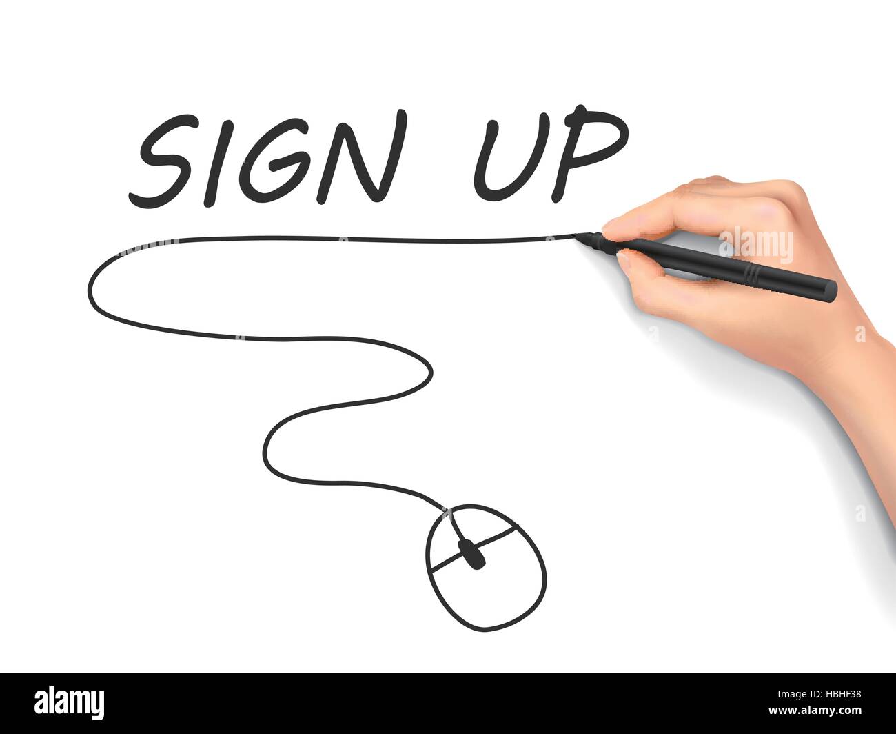 sign up words written by hand on white background Stock Vector Image ...