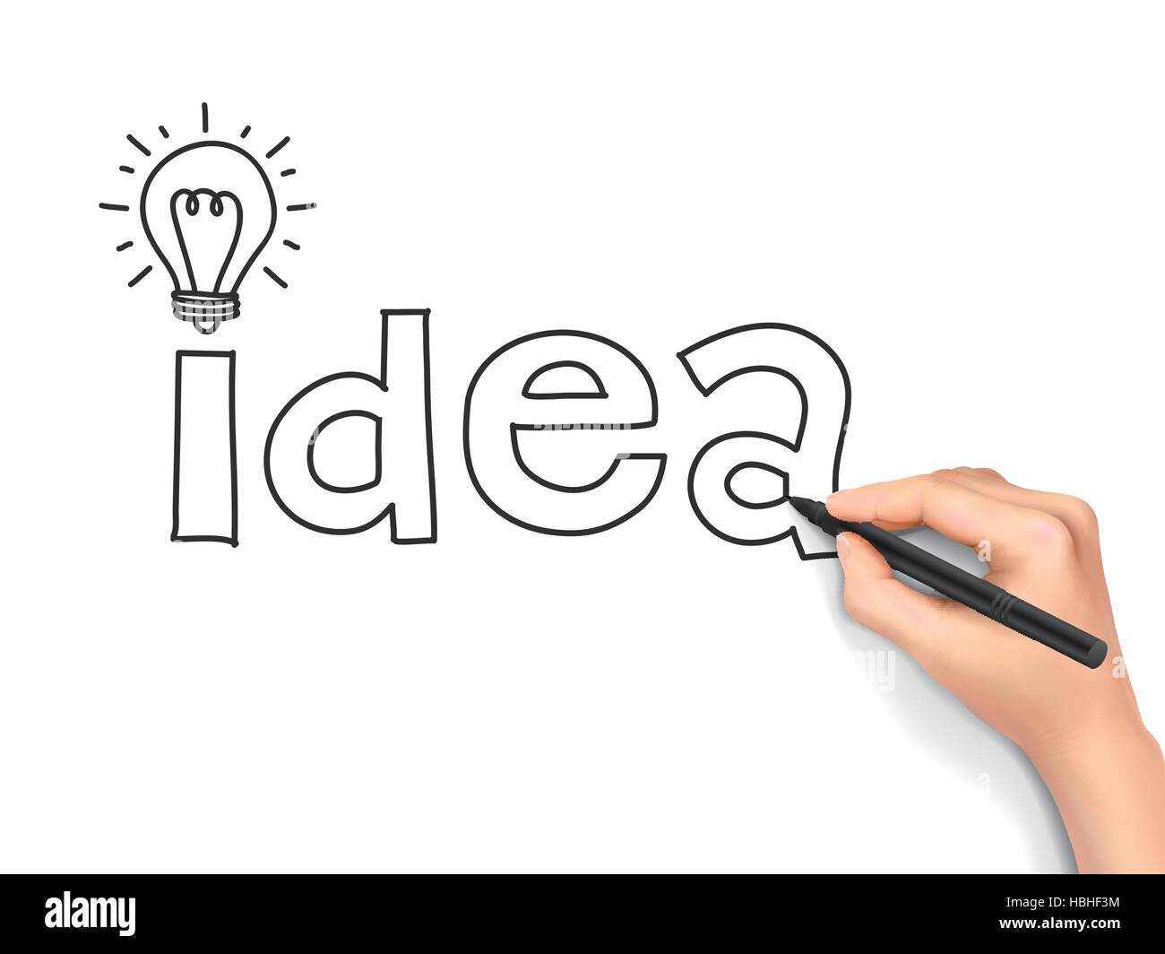 idea word written by hand over white background Stock Vector Image ...