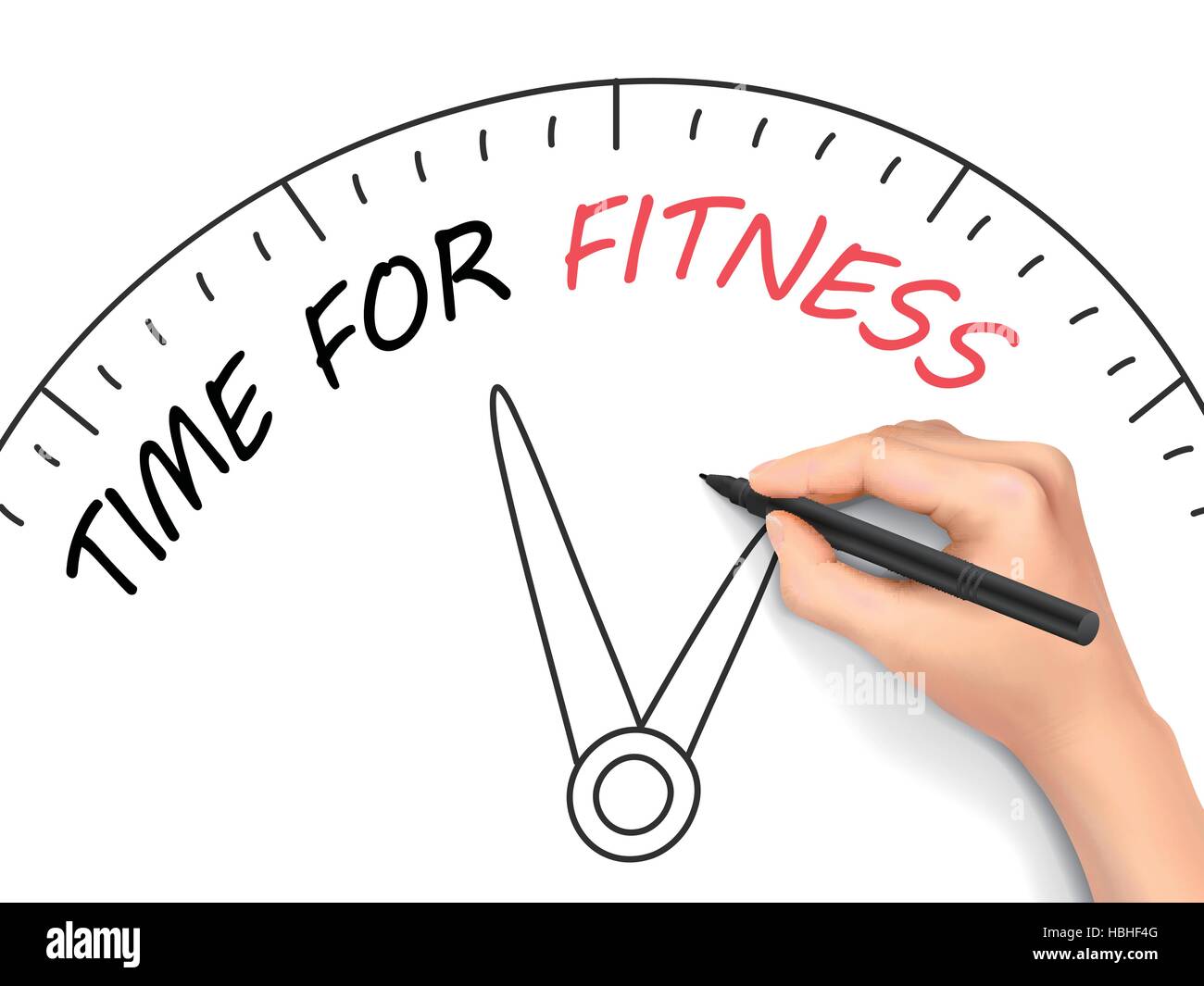time for fitness written by hand on white background Stock Vector Image ...