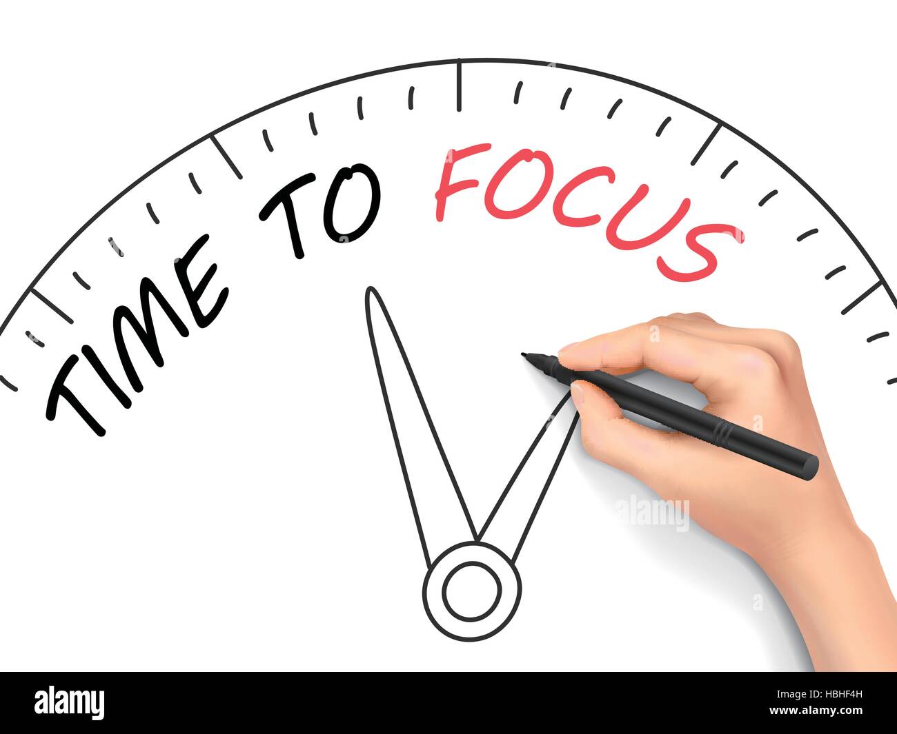 time to focus written by hand on white background Stock Vector Image ...