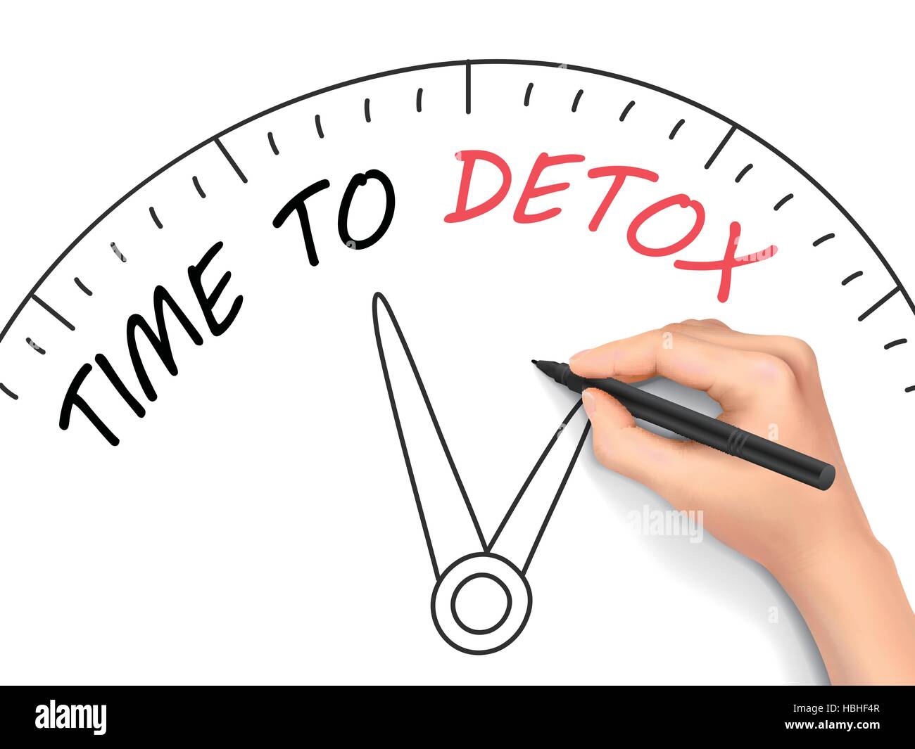 time to detox words written by 3d hand over white Stock Vector Image ...