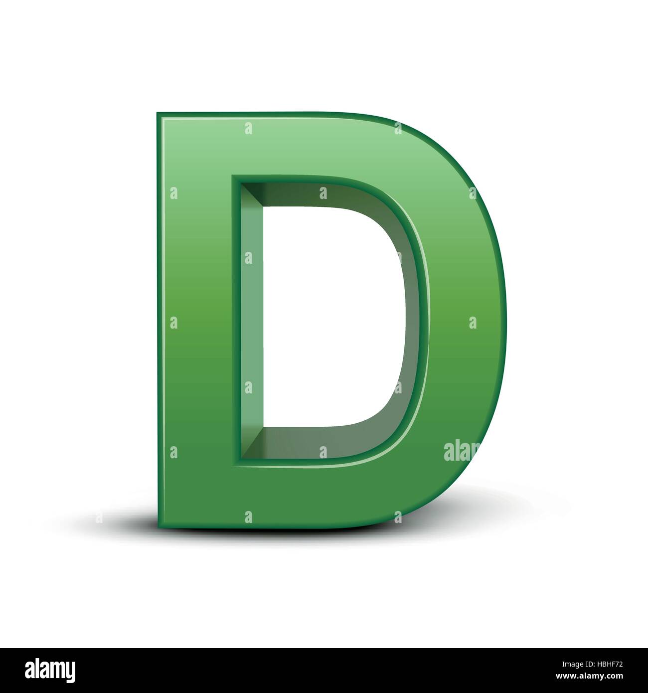 The Letter D In Green