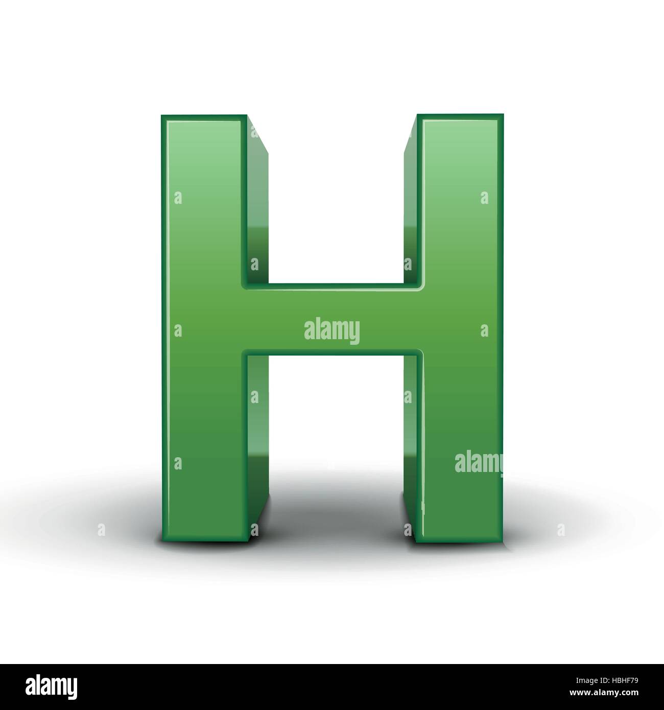3d green letter H isolated on white background Stock Vector Image & Art ...