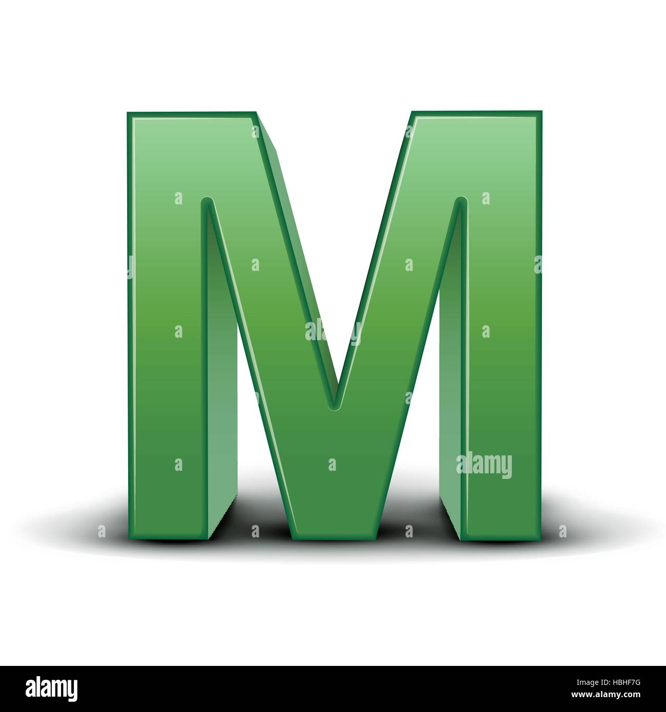 3d green letter M isolated on white background Stock Vector Image & Art ...