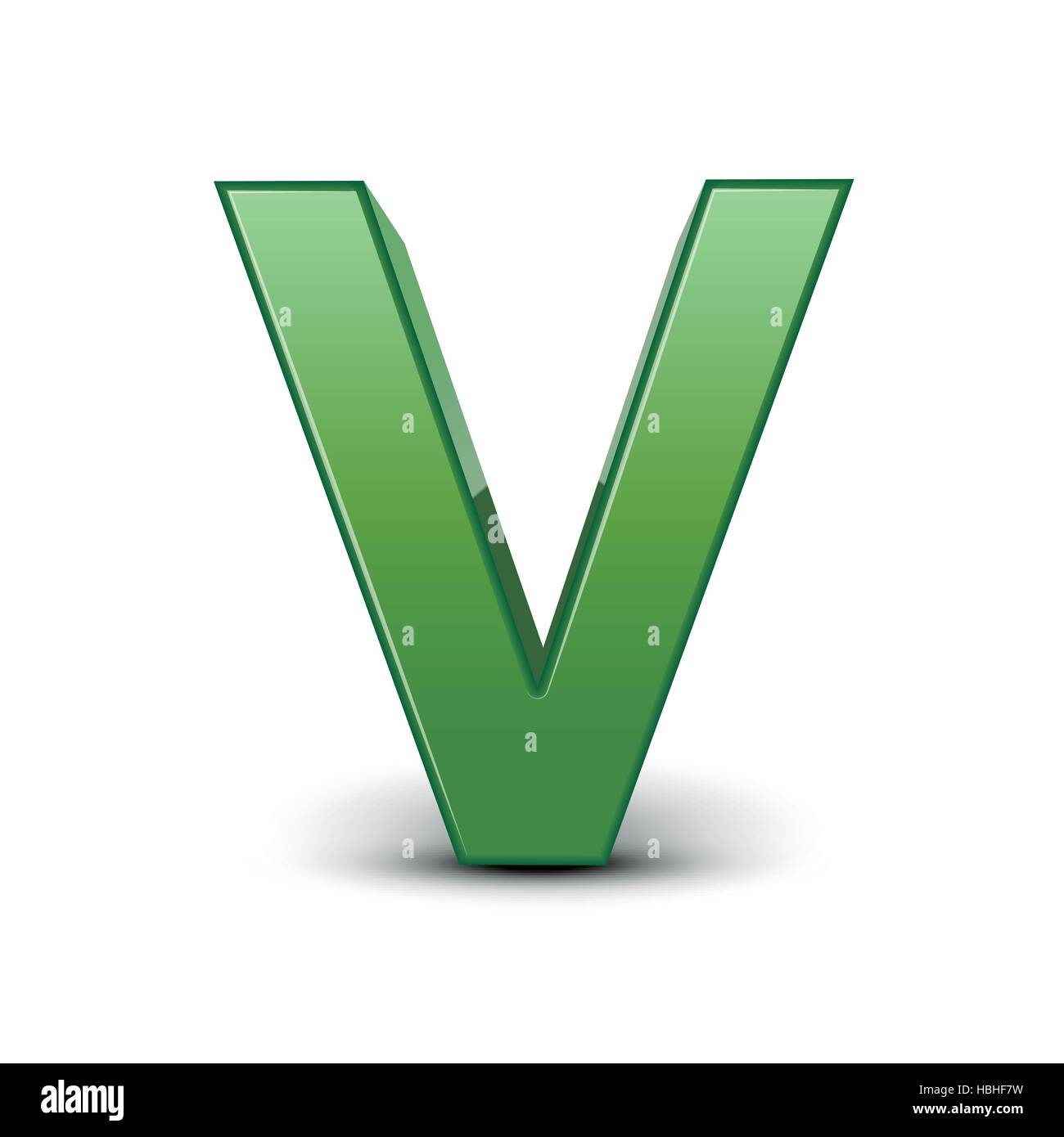 3d green letter V isolated on white background Stock Vector Image & Art ...