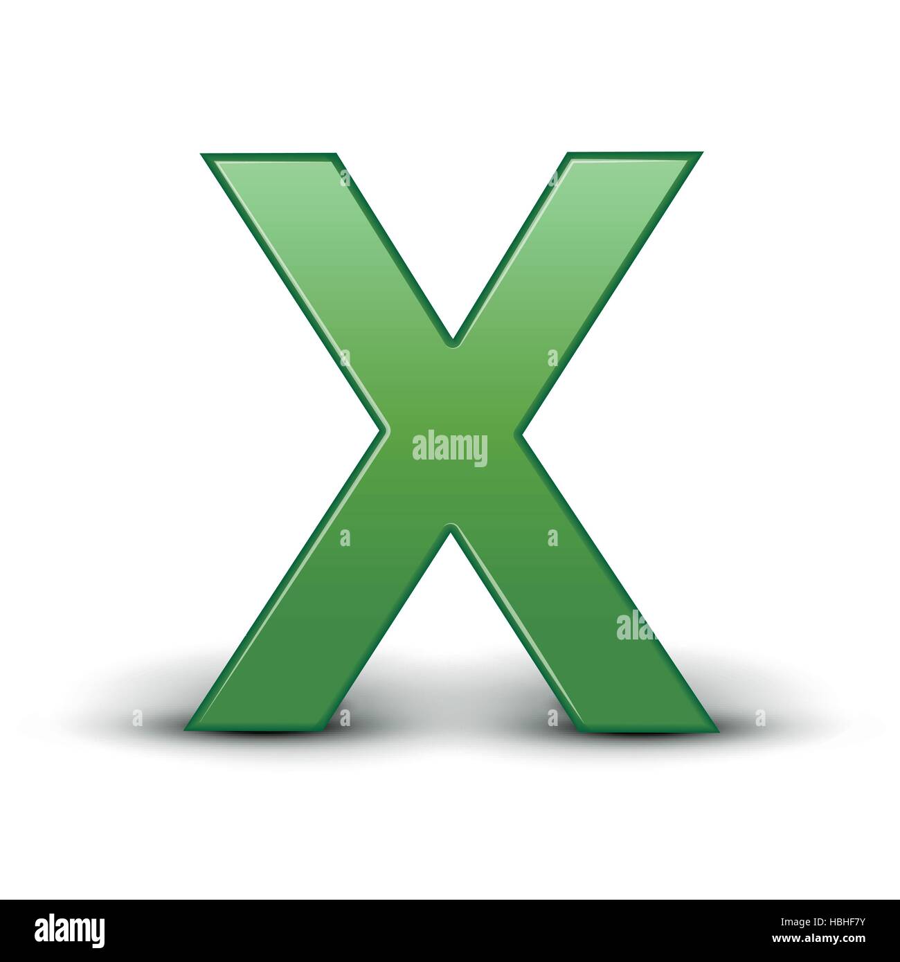3d green letter X isolated on white background Stock Vector Image & Art ...