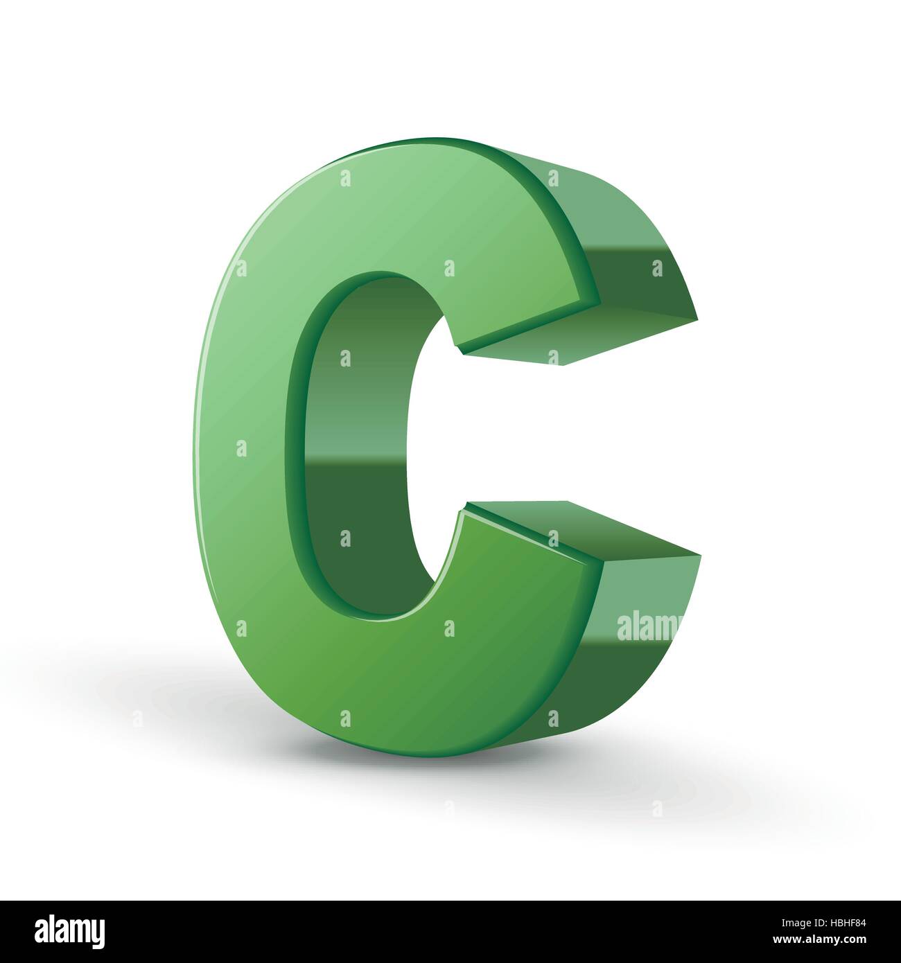3d green letter C isolated on white background Stock Vector Image & Art ...