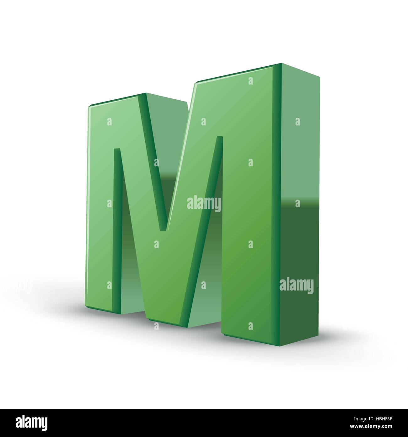 3d green letter M isolated on white background Stock Vector Image & Art ...