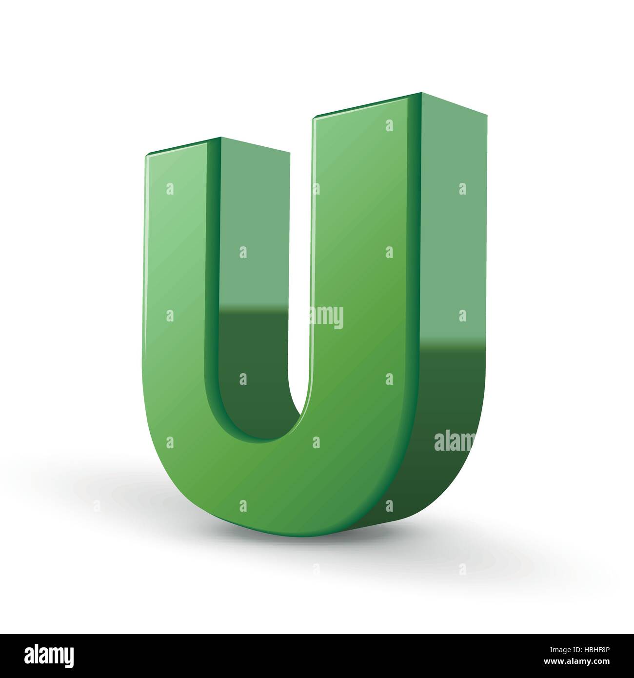 3d green letter U isolated on white background Stock Vector Image & Art ...