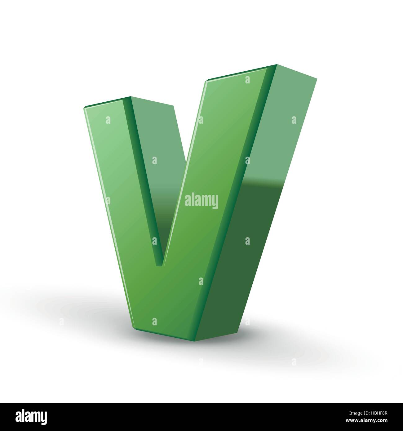 3d green letter V isolated on white background Stock Vector Image & Art ...