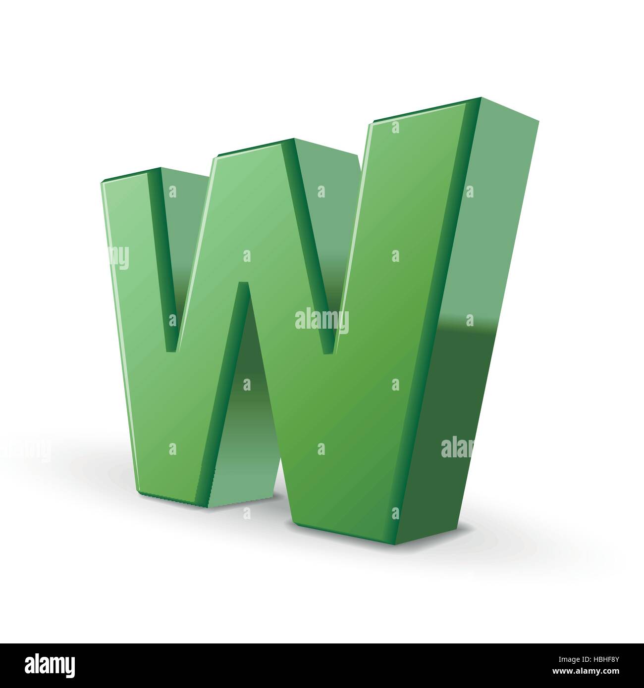 Green letter w Cut Out Stock Images & Pictures - Alamy