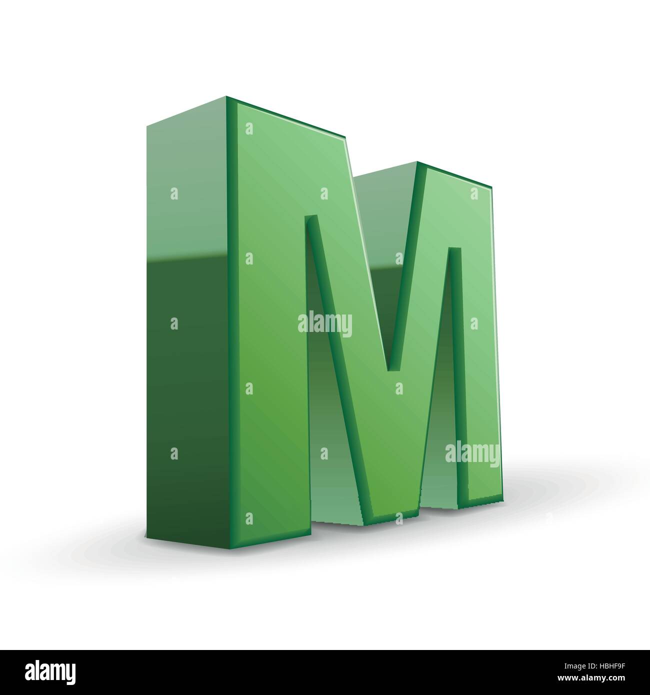 3d green letter M isolated on white background Stock Vector Image & Art ...