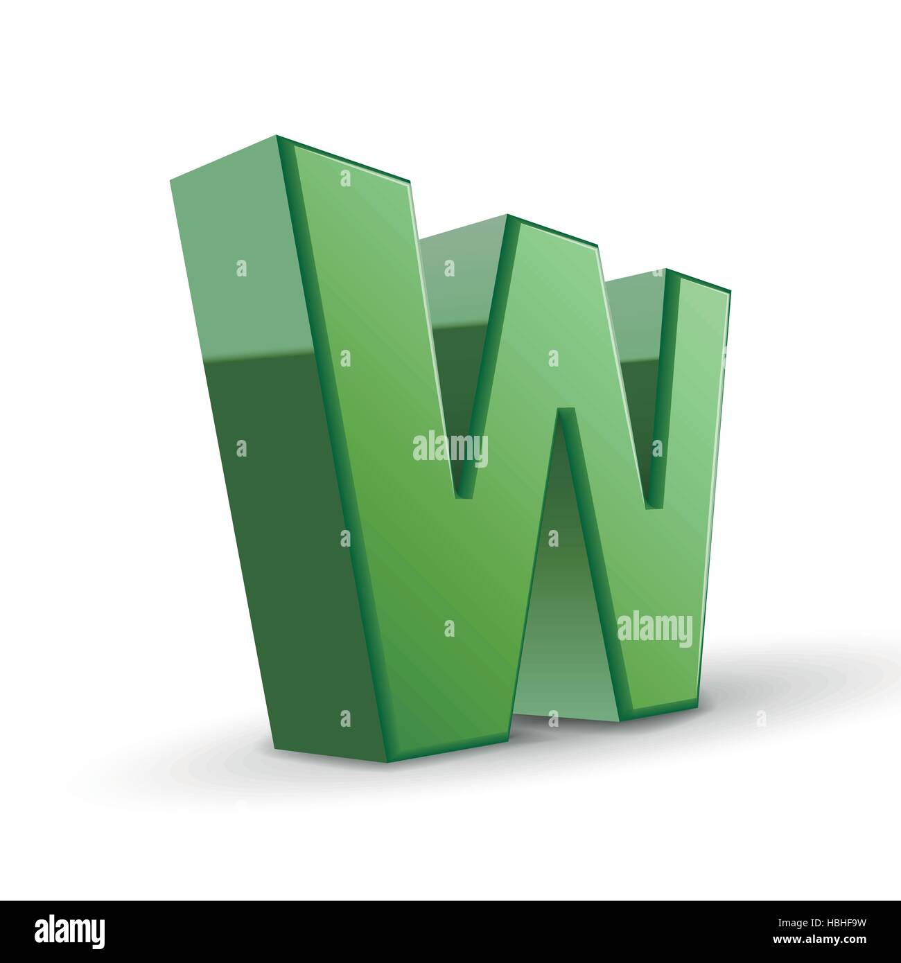 3d green letter W isolated on white background Stock Vector Image & Art ...