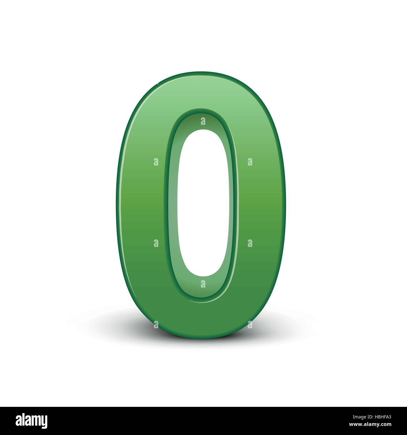 3d shiny green number 0 isolated on white background Stock Vector Image ...