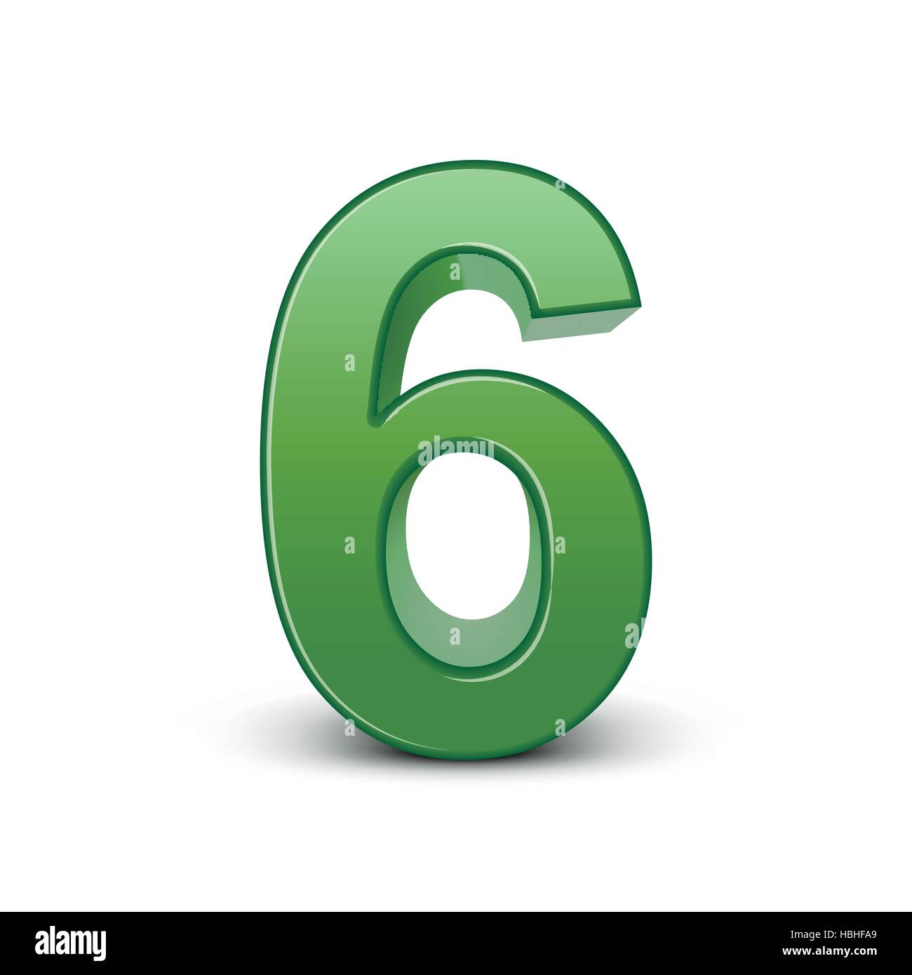 3d shiny green number 6 isolated on white background Stock Vector Image ...
