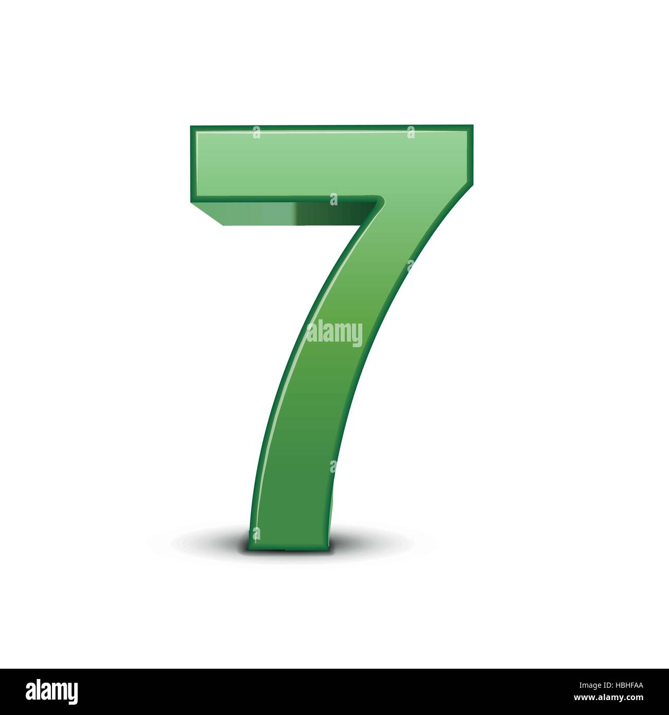 3d shiny green number 7 isolated on white background Stock Vector Image ...